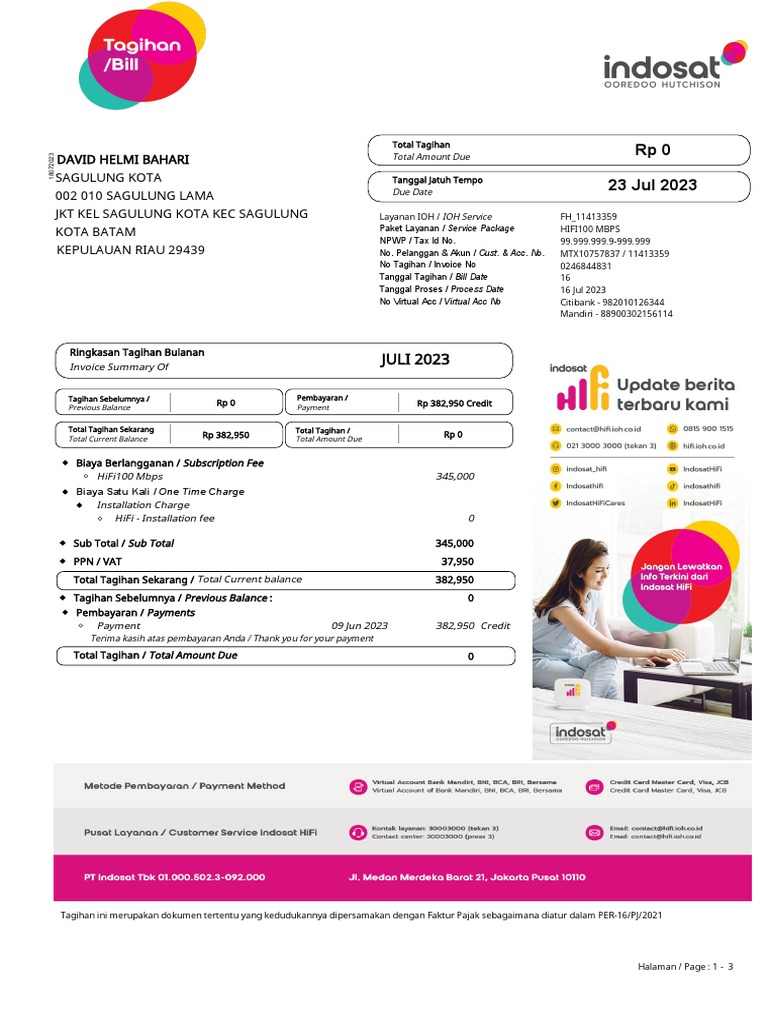 Invoice Hifi - Juli 2023 | PDF