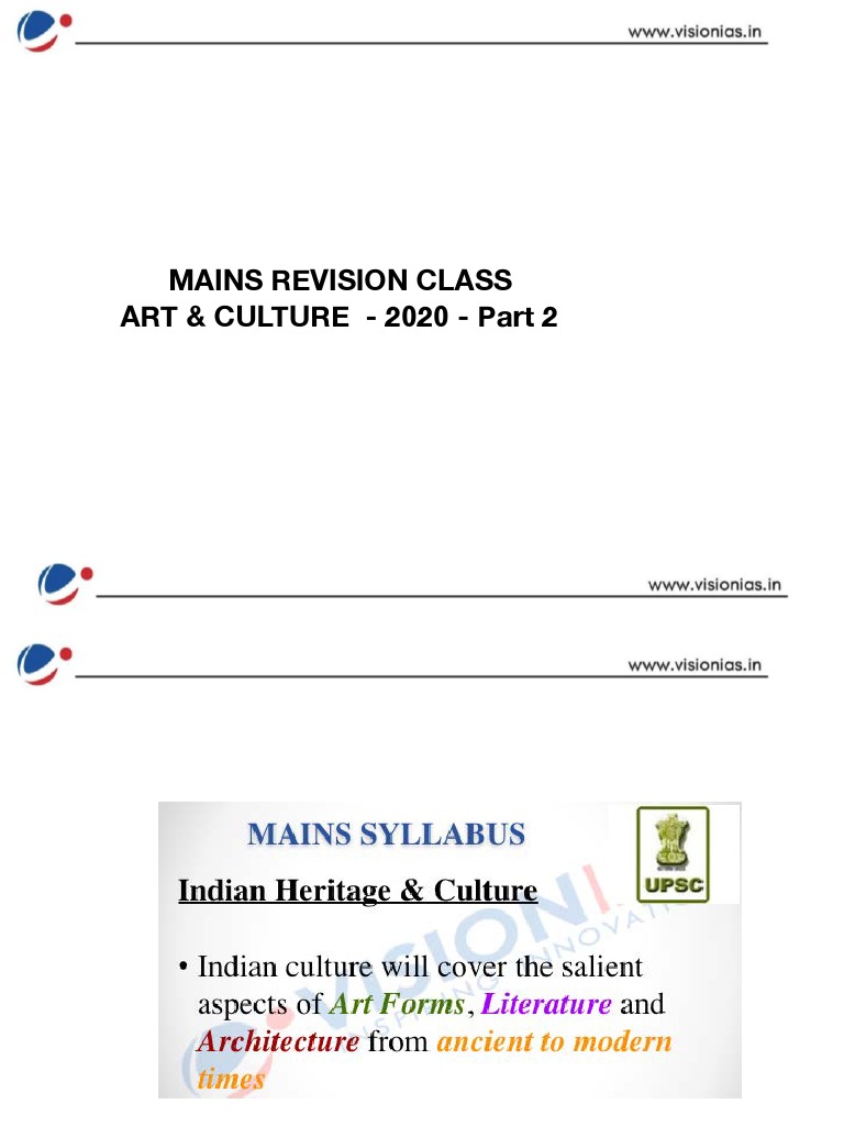 Revision Material Part 2 Art Culture Mains 2020 | PDF