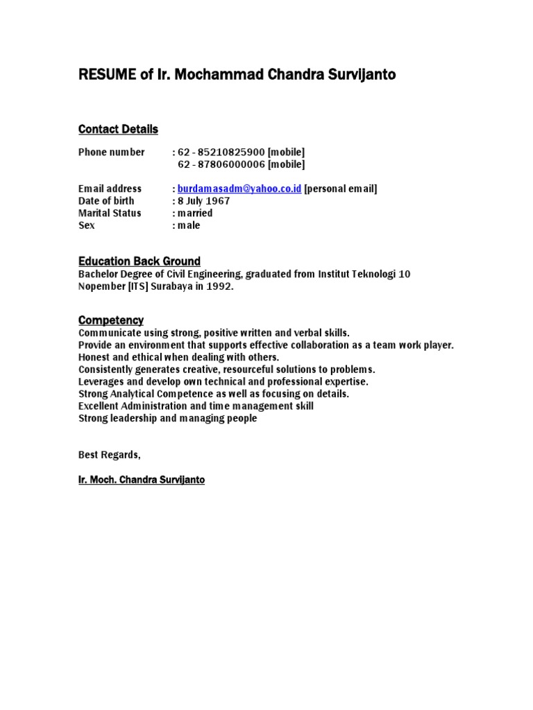 Resume-Chandra 2017 Burdamas | PDF