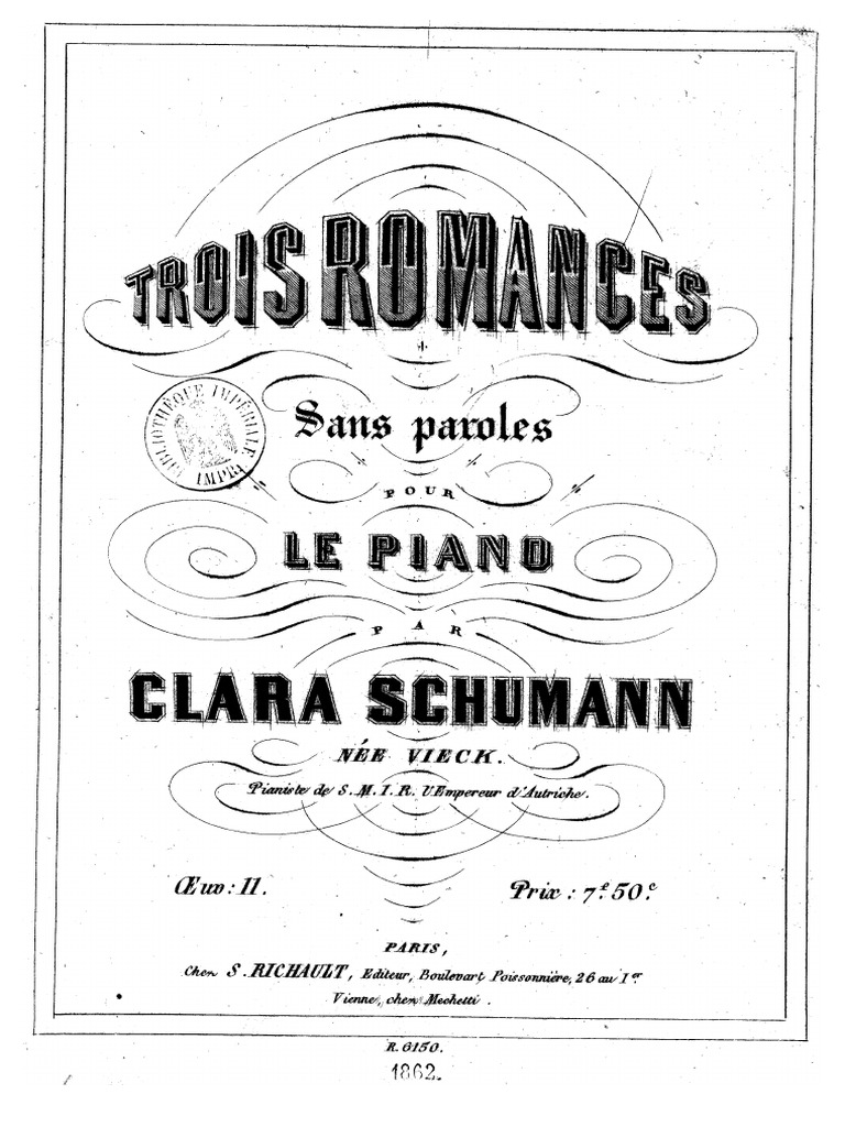 Schumann, Clara - 3 Romances Op.11 | PDF