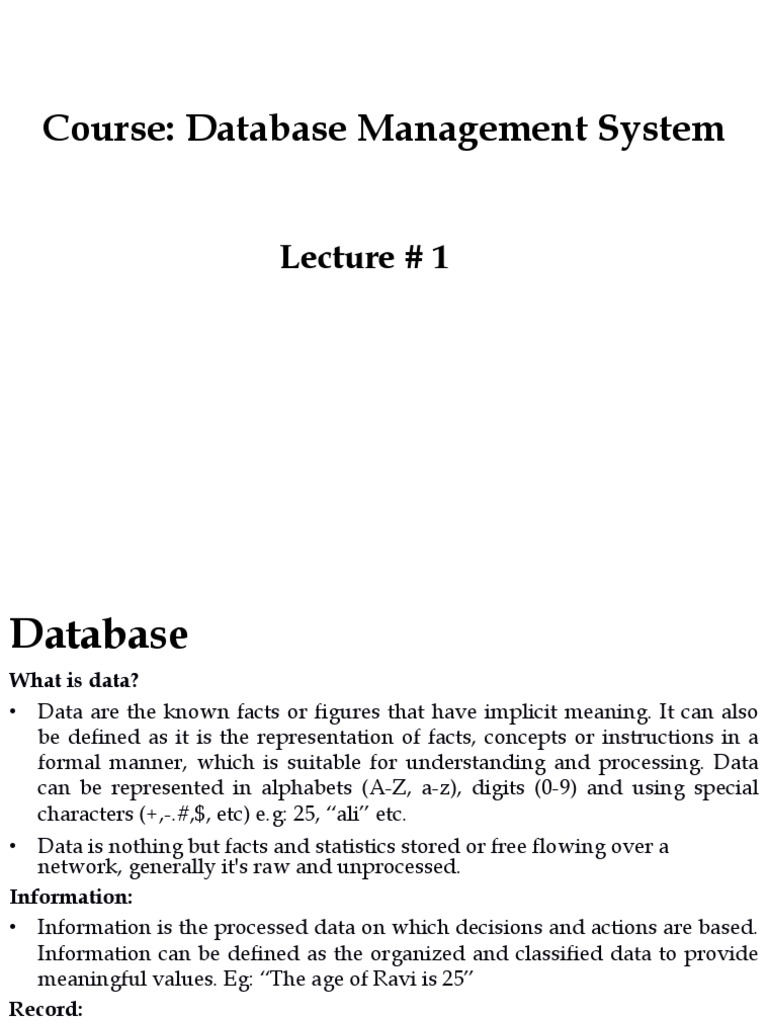 Databases 1 | PDF