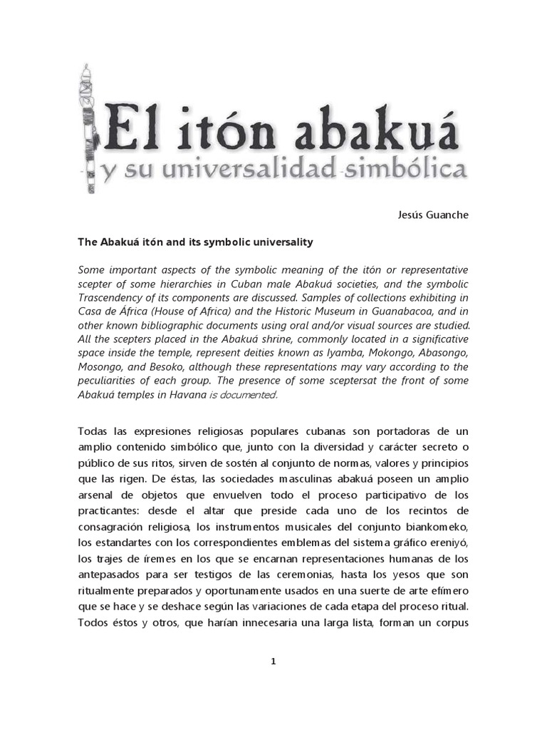 El Iton Abakua y Su Universalidad Simbol | PDF | Cuba | Los símbolos