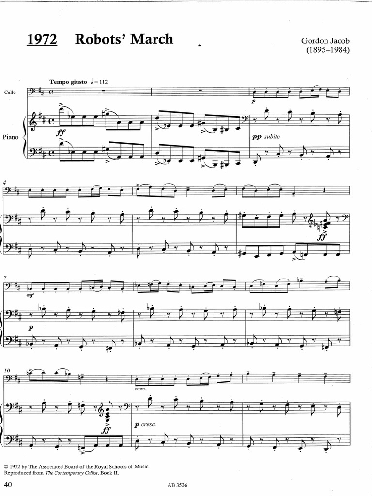 Robot’s March Grade 8 cello | PDF