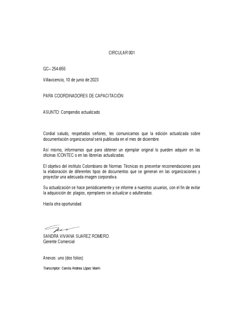 Circulares Internas | PDF