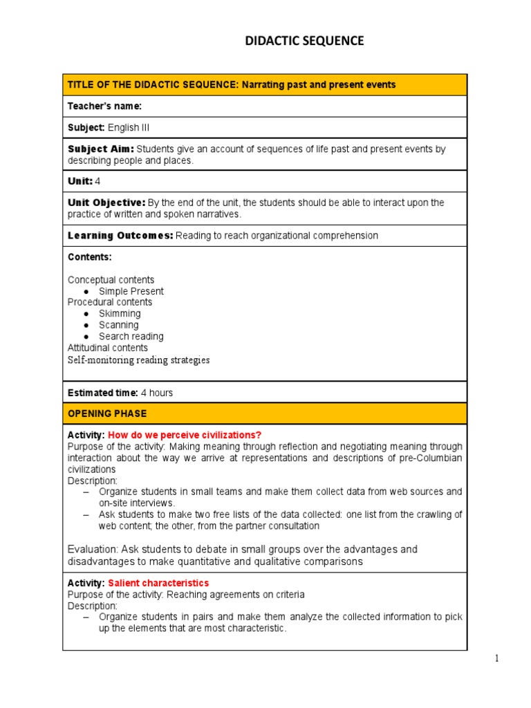 Didactic Sequence Animals | PDF