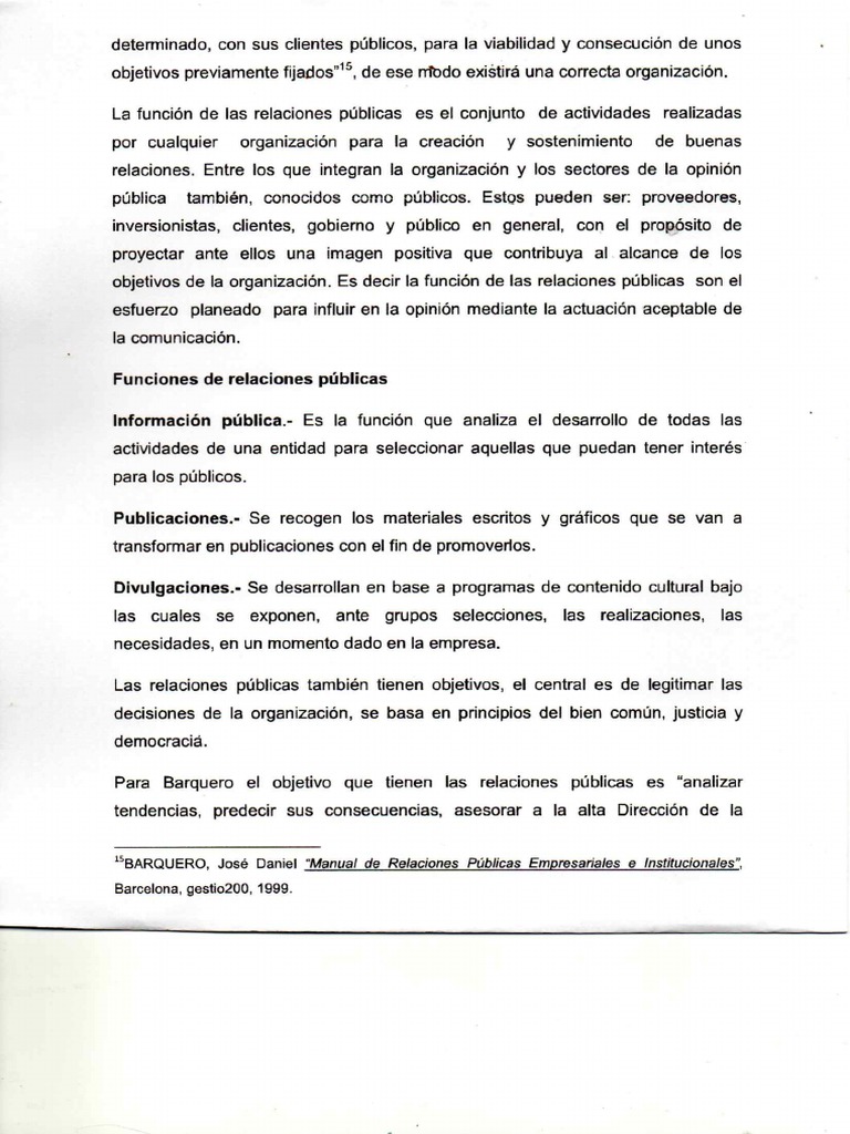 Funciones, Objetivos y Principios de Las RRPP | PDF