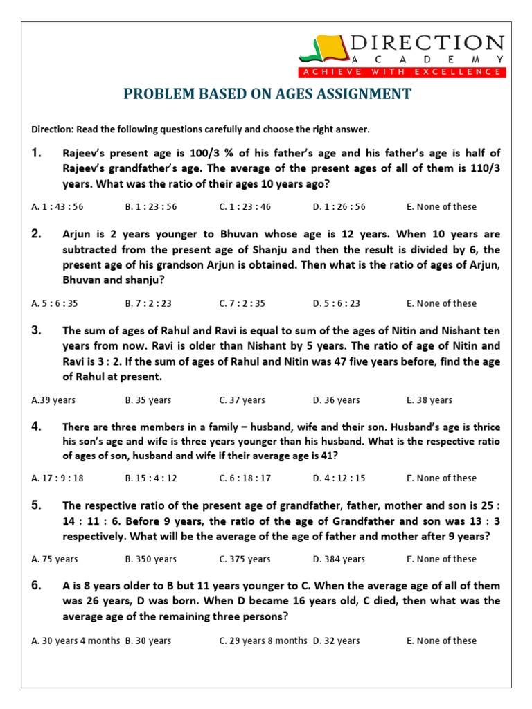 Ages Assignment | PDF