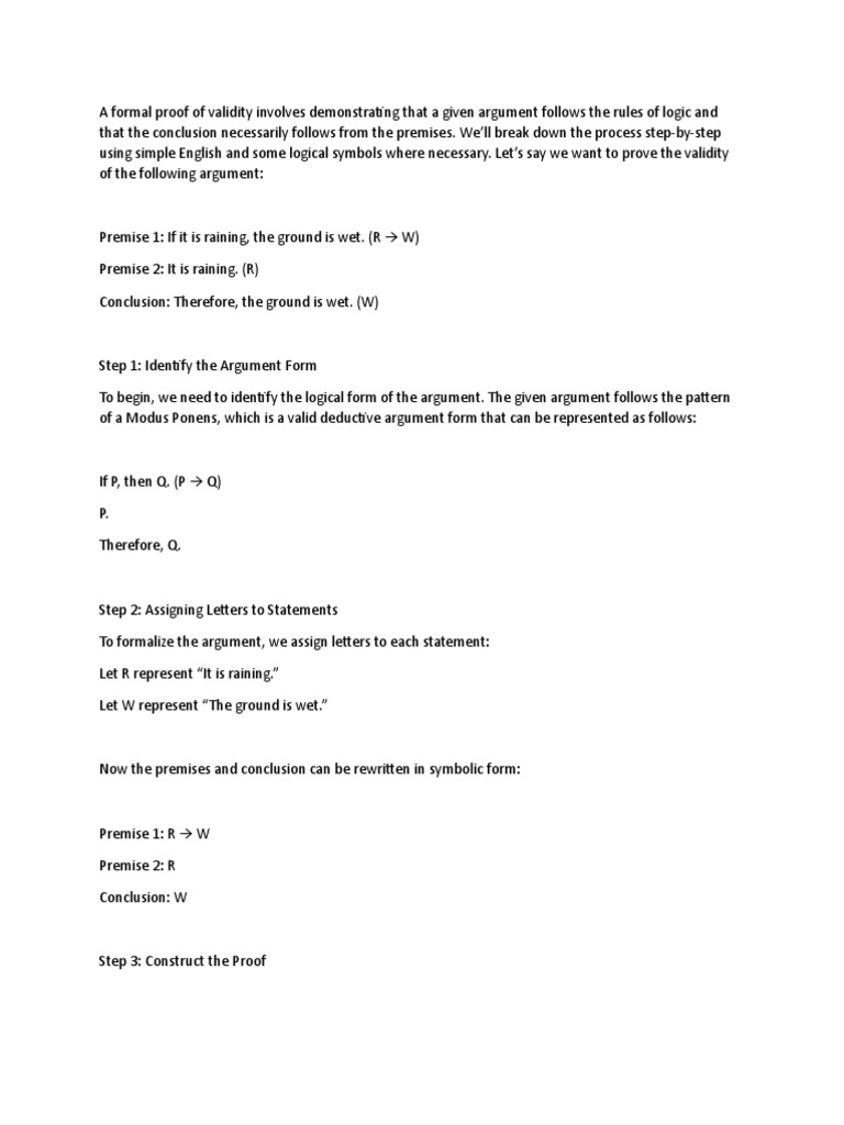 Formal Proof of Validity | PDF | Teaching Methods & Materials