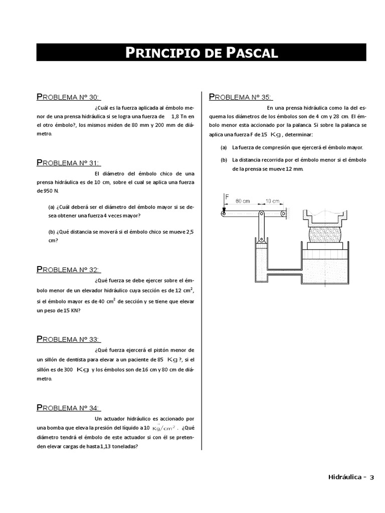003 - Problemas - Principio de Pascal (2008) | PDF | Ciencia y matemáticas