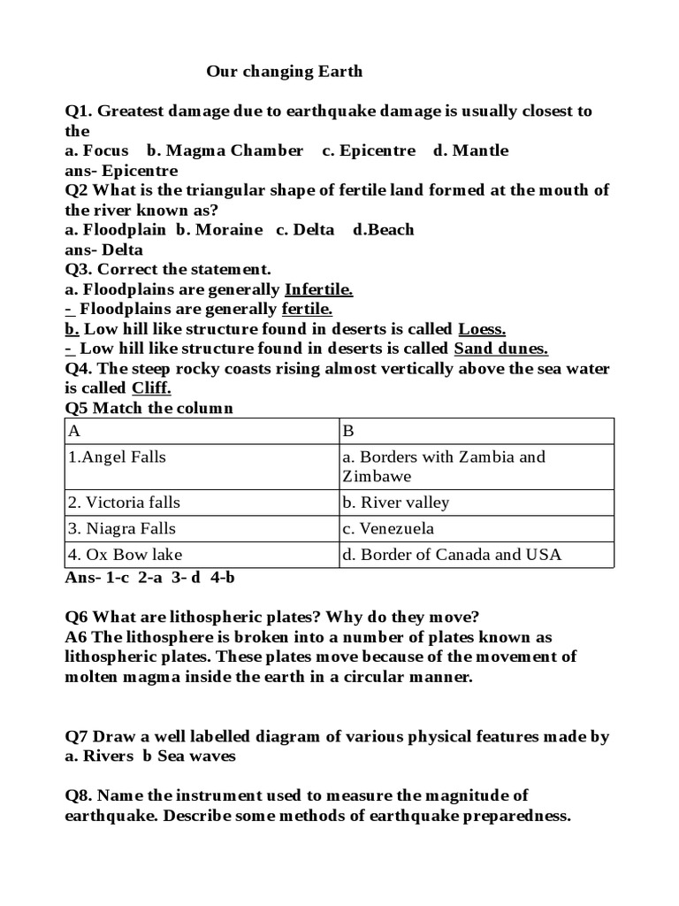 Our Changing Earth | PDF | Erosion | Glacier