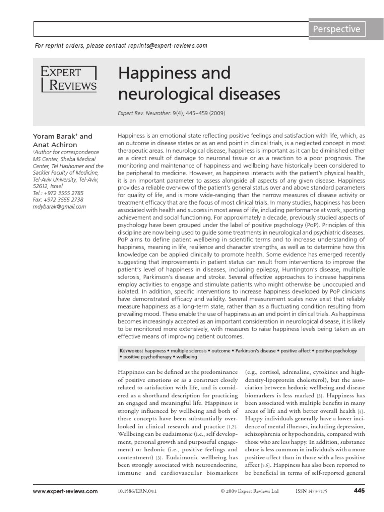 Happiness and Neurological | PDF | Science & Mathematics