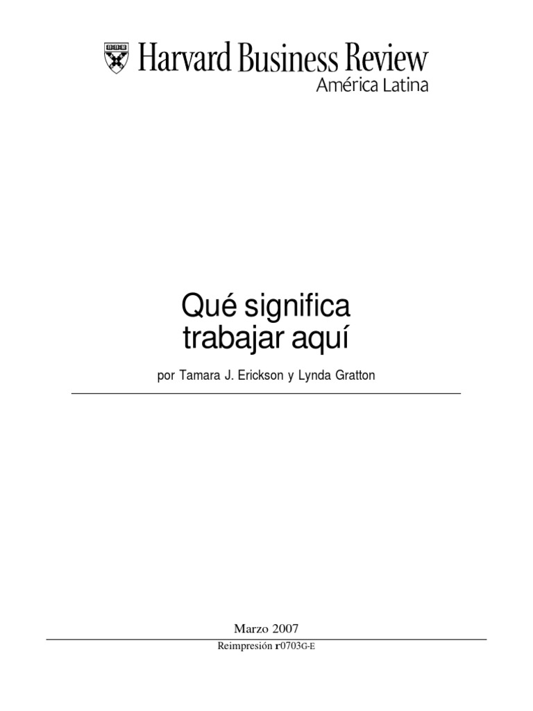 Que Significa Trabajar Aqui | PDF