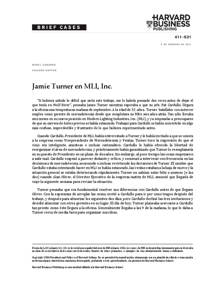 Jamie Turner en MLI Inc | PDF