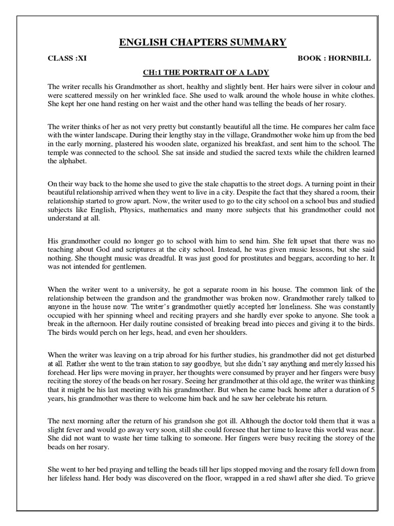 Class 11 English Chapters Summary | PDF
