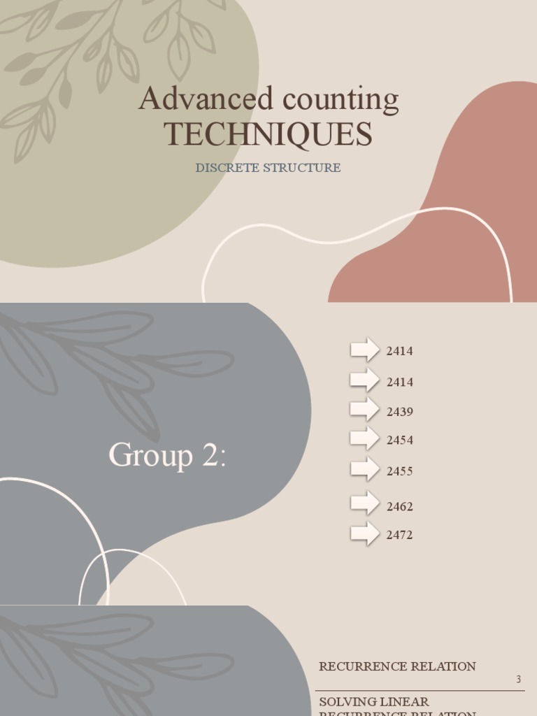 Advanced Counting Techniques | PDF | Recurrence Relation | Applied Mathematics
