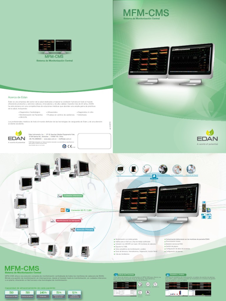 Sistema Central de Monitorizacion Edan MFM Cms | Descargar gratis PDF | Medicina de Cuidados ...