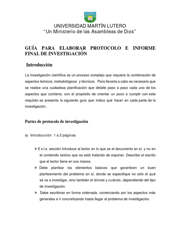 Guía para Protocolo e Informe de Investigación (3) Rvs 2021 | Descargar gratis PDF | Teoría ...