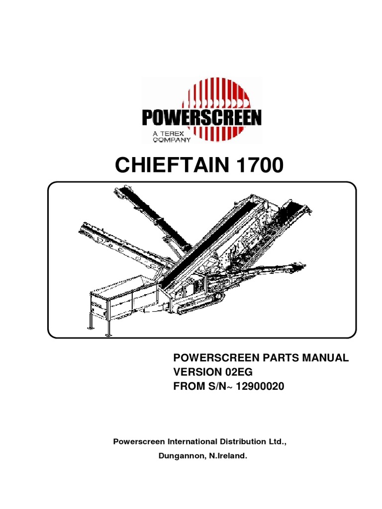 Chieftain 1700 Parts Manual | PDF | Manufactured Goods | Equipment