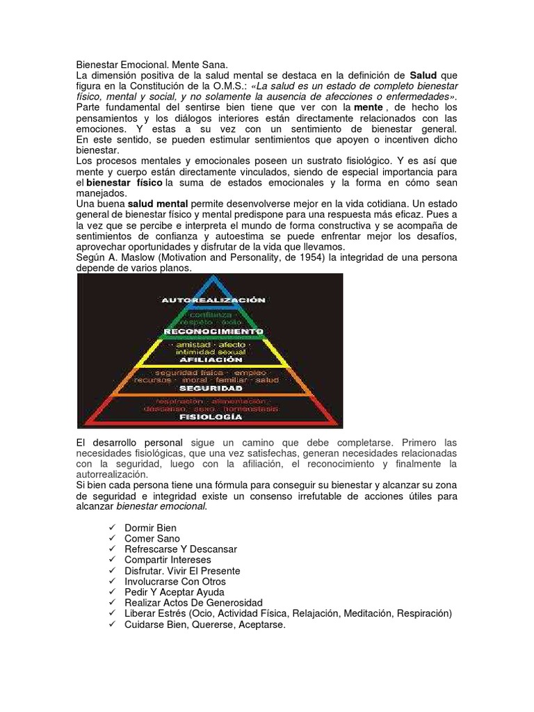 Bienestar Emocional | PDF