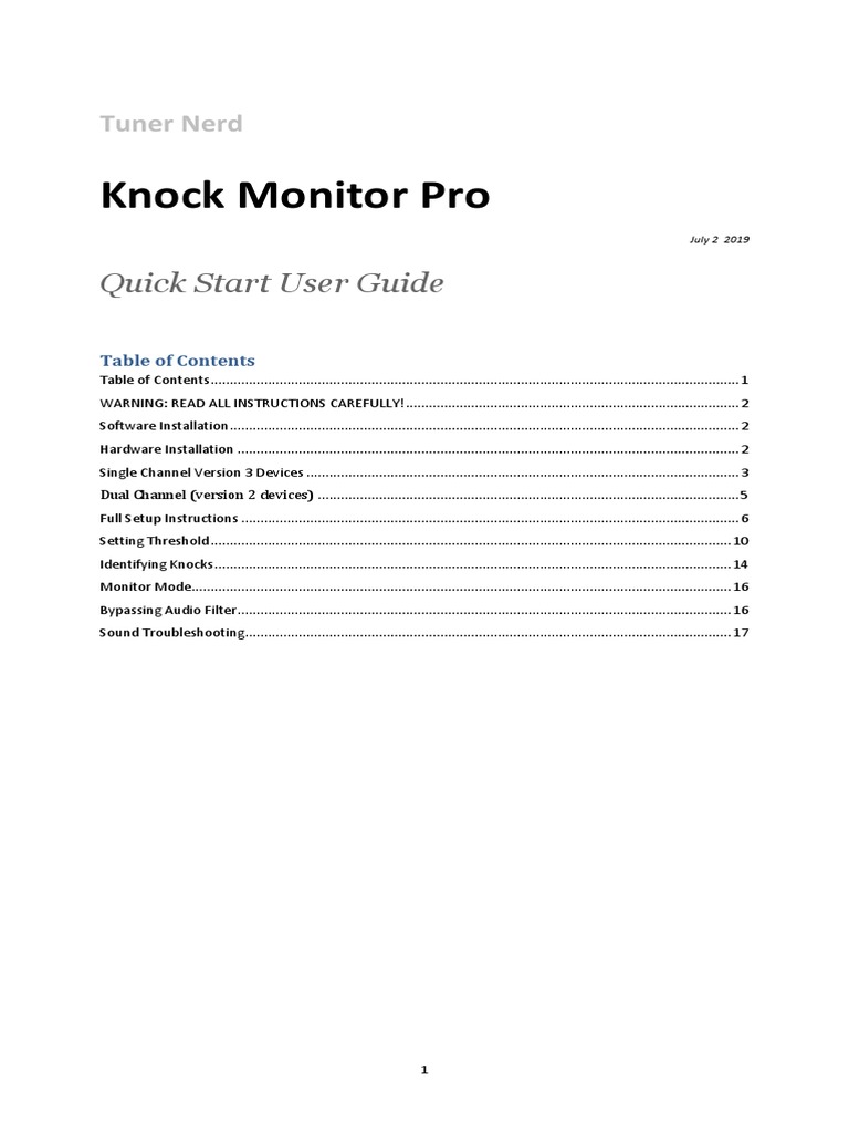 Setting-up-TKM Knock TunerNerd | PDF