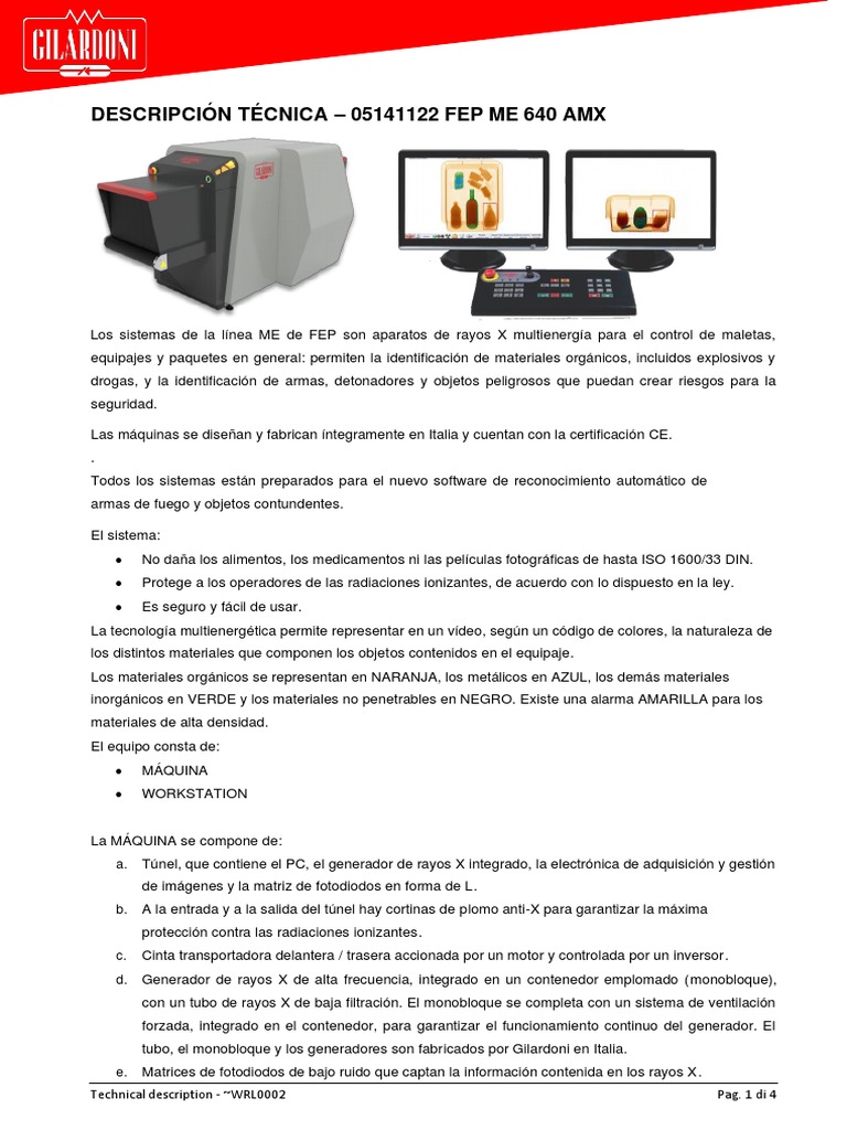Descripcion Tecnica - FEP ME 640 AMX | PDF