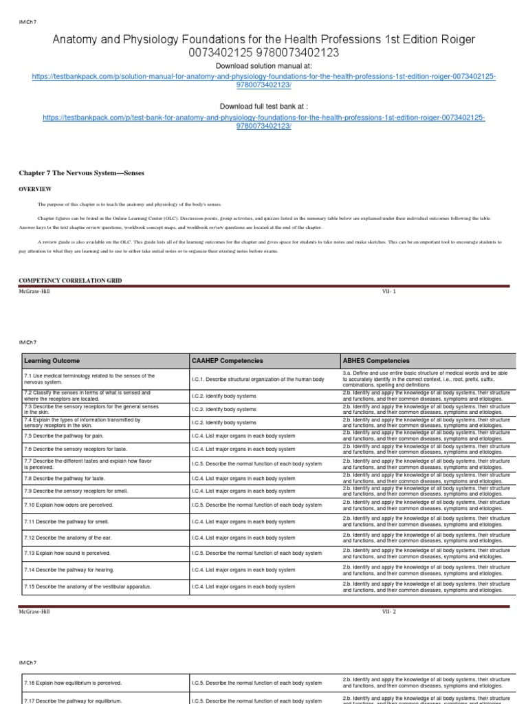 Anatomy and Physiology Foundations For The Health Professions 1st ...