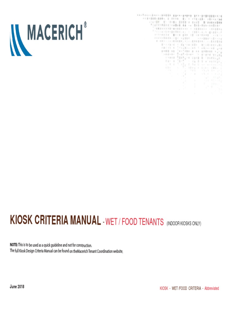 Kiosk Design Criteria Manual - abbreviated_wet-food | PDF