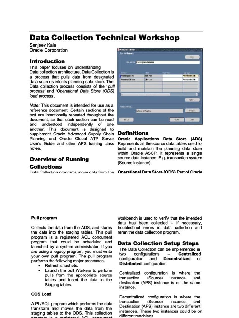 Ascp Data Collection Technical Workshop Good Oracle Database Pdf Databases Database
