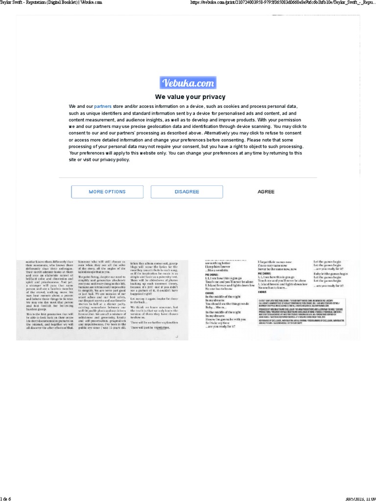 Taylor Swift Reputation Digital Booklet Pdf Http Cookie Privacy