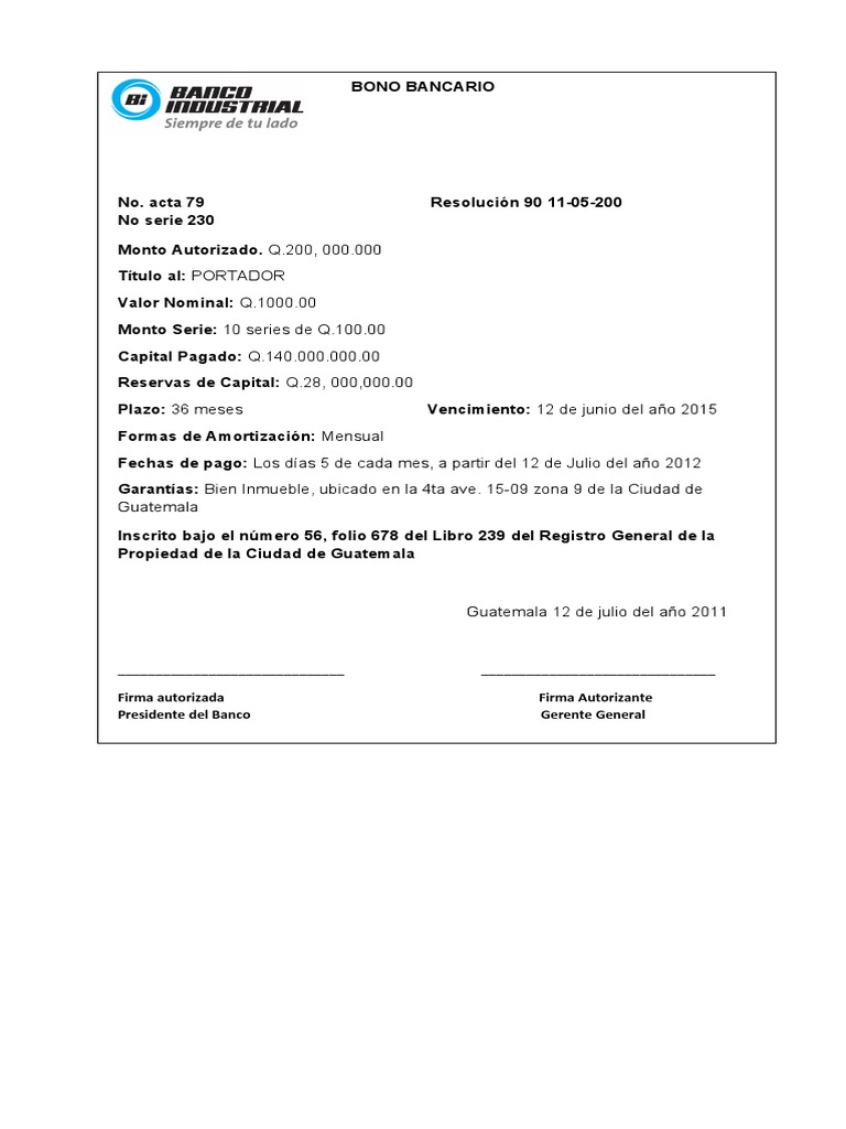 Mercantil 1 - Bono | PDF