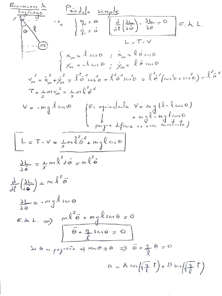 Ejercicios Sobre Ecuaciones de Lagrange | PDF