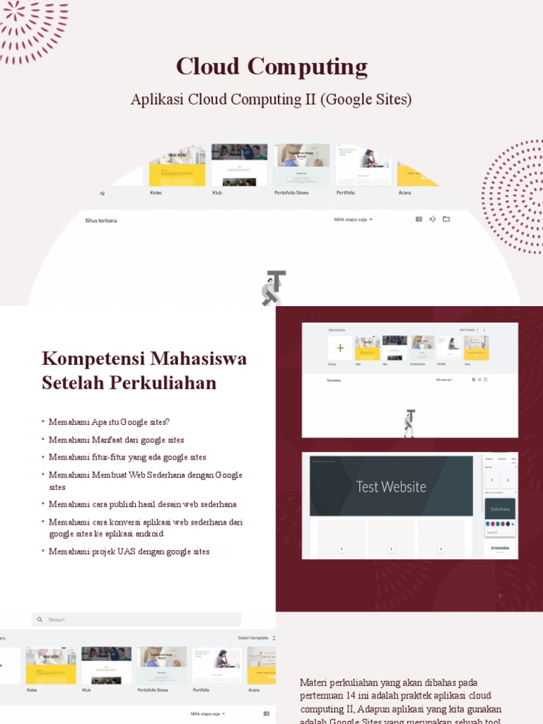 Chapter 13. Aplikasi Cloud Computing 2 (Google Site) | PDF | Komputer