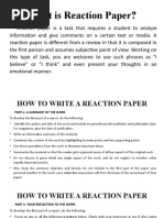 Reaction Paper Format | PDF | Paragraph | Writing