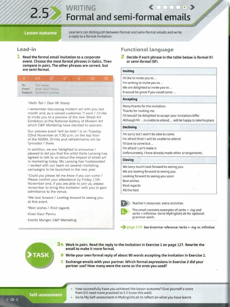 Formal and semi-formal emails | PDF