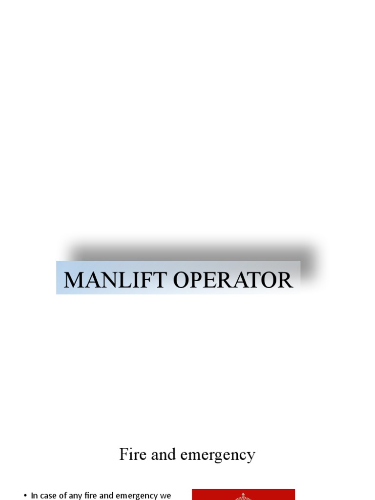 Man Lift Operation and Safety Training | PDF
