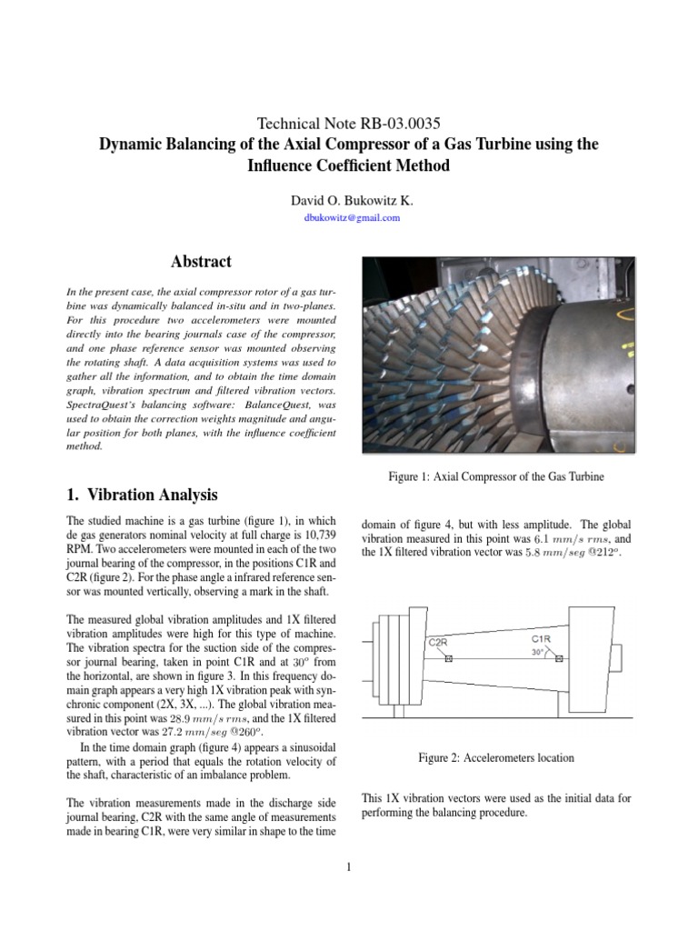 Dynamic Balancing of The Axial Compressor of A Gas Turbine | PDF ...