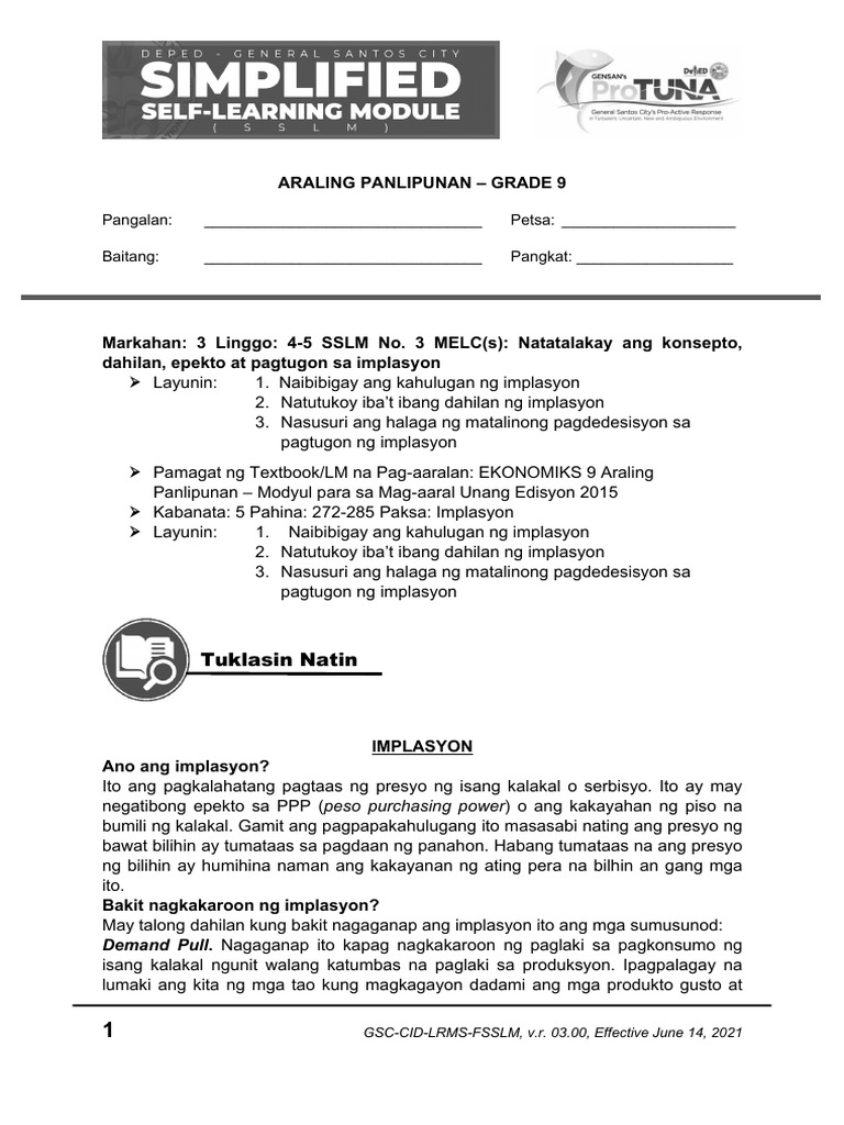 Araling Panlipunan - Grade 9 | PDF