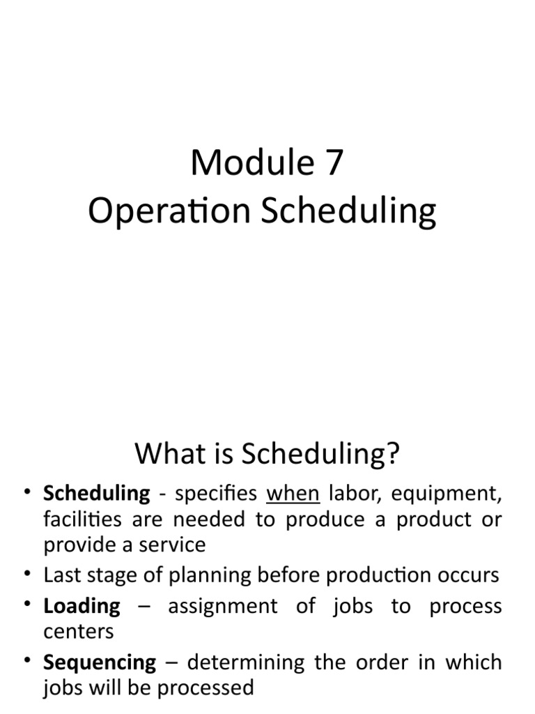 Module 7 Operation Scheduling Pdf Computers