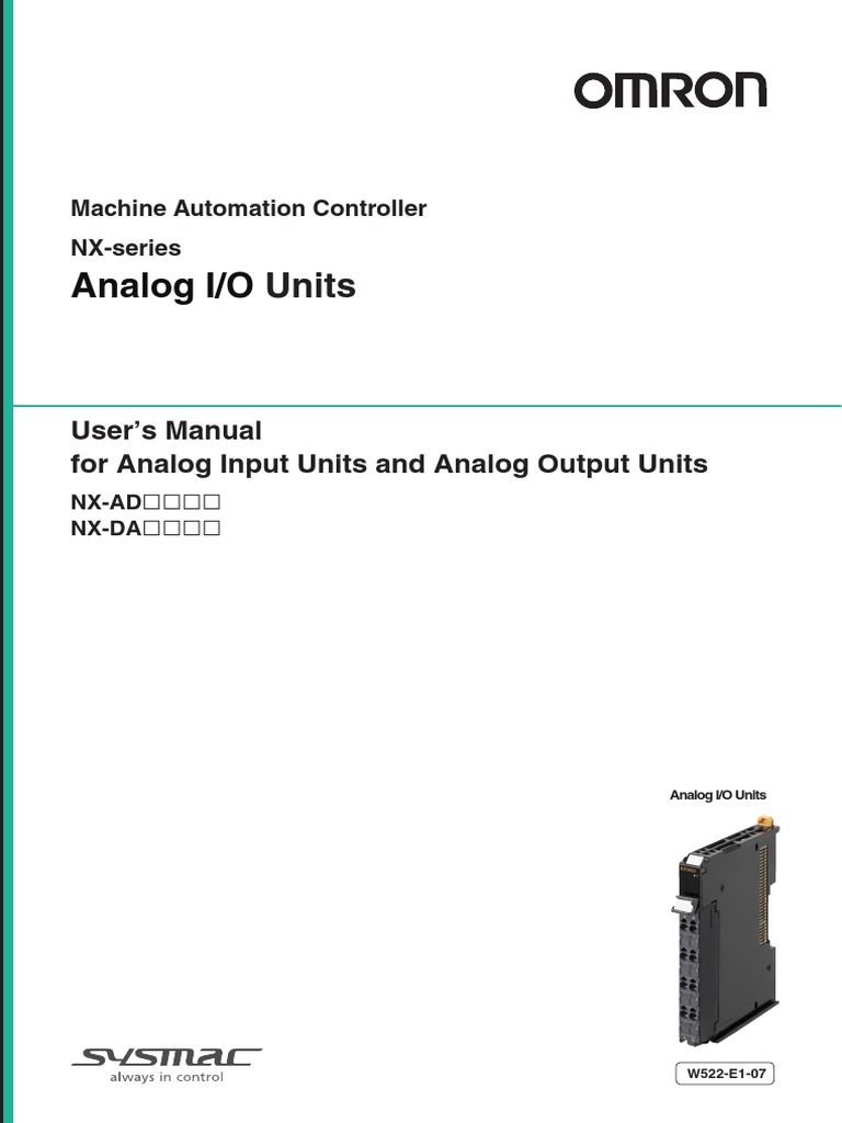 w522 Nx-Series Analog I o Units Users Manual en | PDF | Input/Output | Power Supply