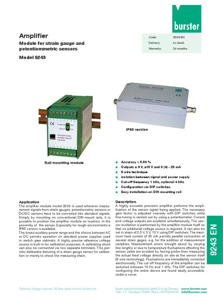 Amplifier 9243 - EN | PDF