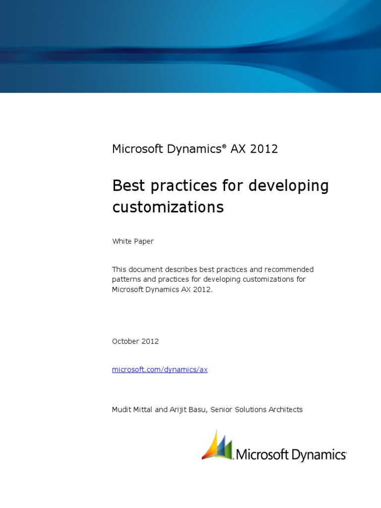 Best Practices For Developing Customizations - AX2012 | PDF