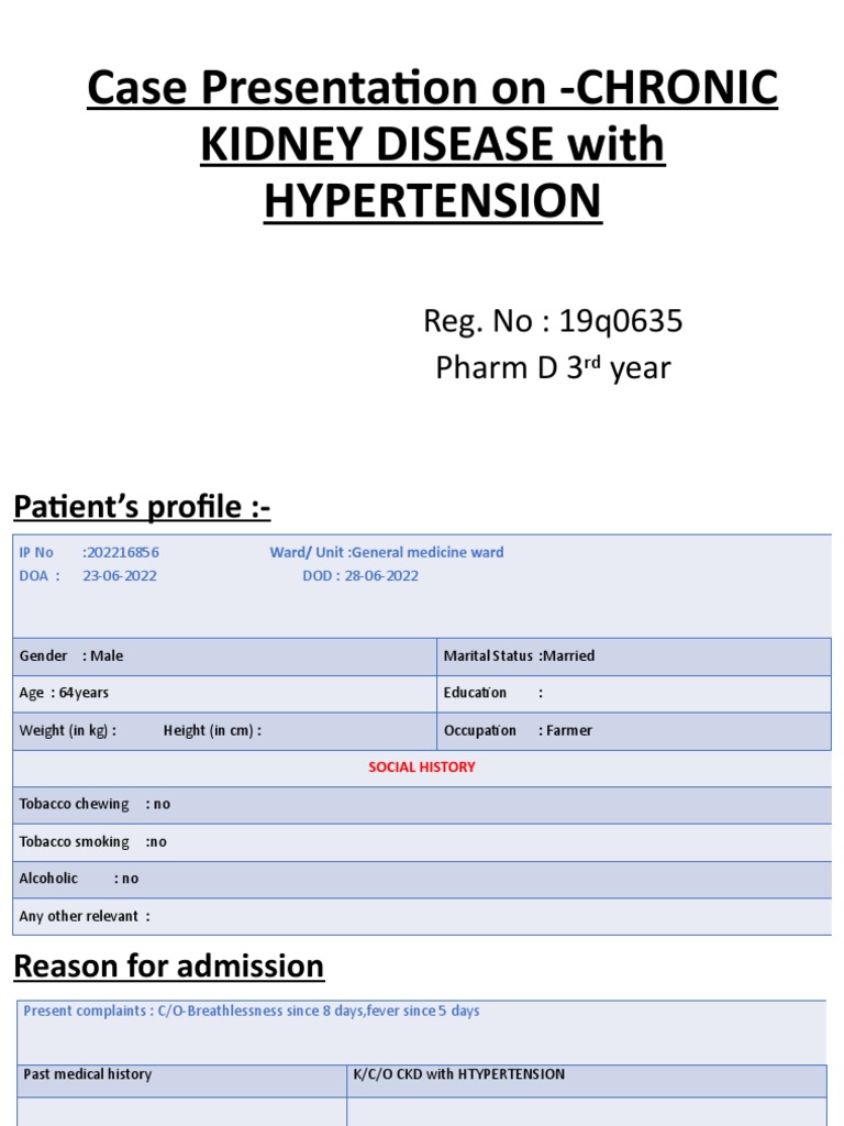 Case Presentation On CKD With HTN | PDF | Chronic Kidney Disease ...