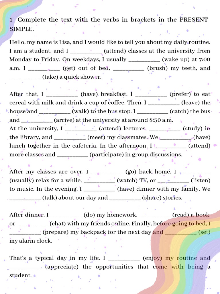 Present Simple (Intermediate) | PDF