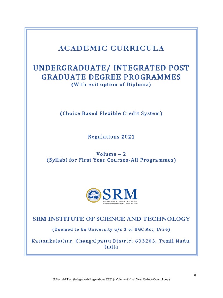Firstyear syllabus-BTech 2021 230521 012306 | PDF | Technology & Engineering
