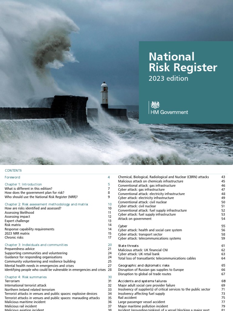 UK National Risk Register 1691230420 | PDF