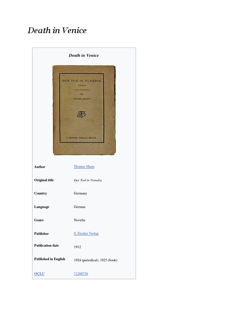 Death in Venice | PDF