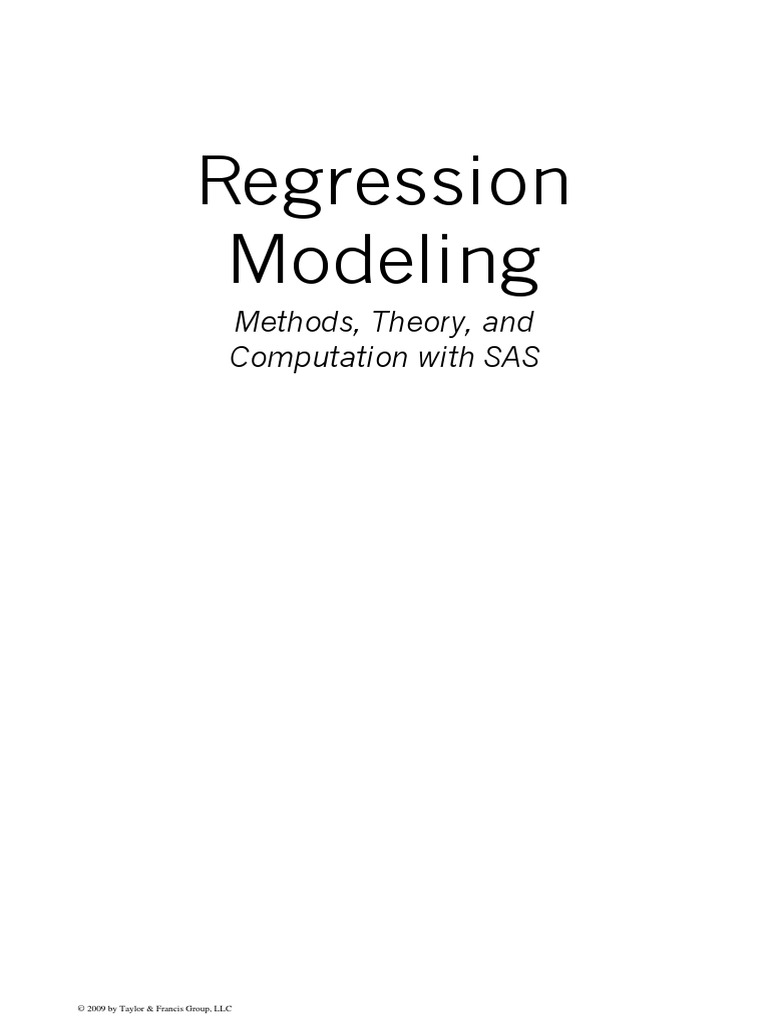 Michael J Panik - Regression Modeling - Methods, Theory, and Computation With SAS-CRC Press ...