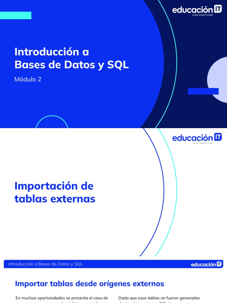Introducción A Bases de Datos y SQL: Módulo 2 | PDF | SQL | Mi sql
