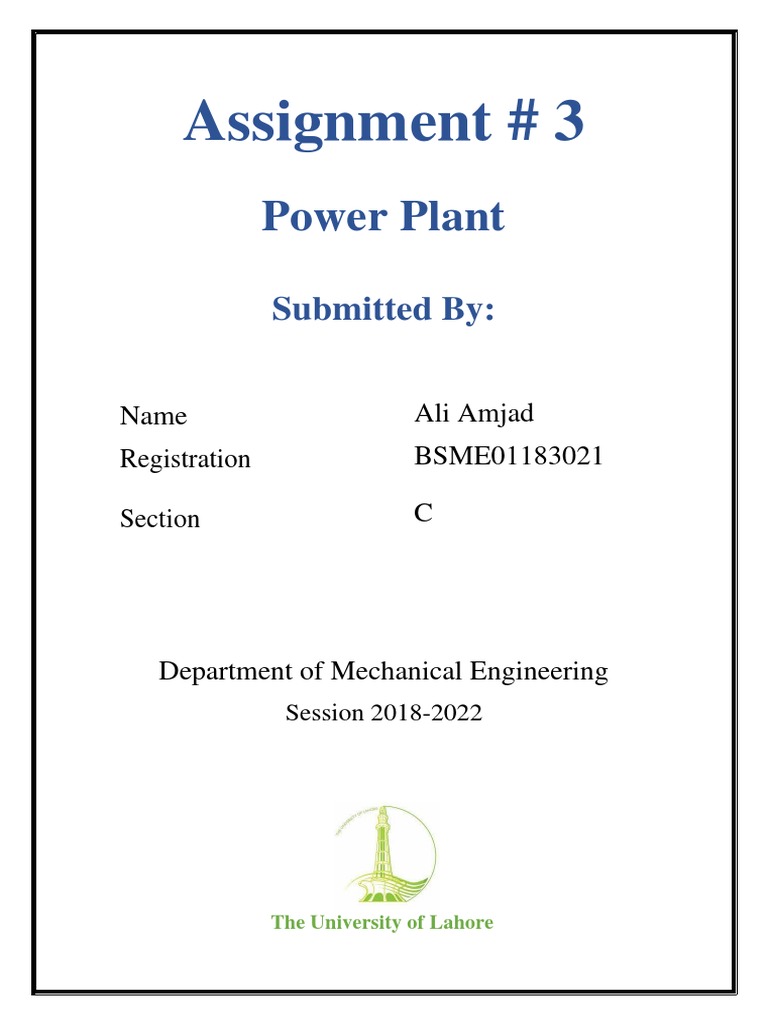 Power Plant Assignments | PDF