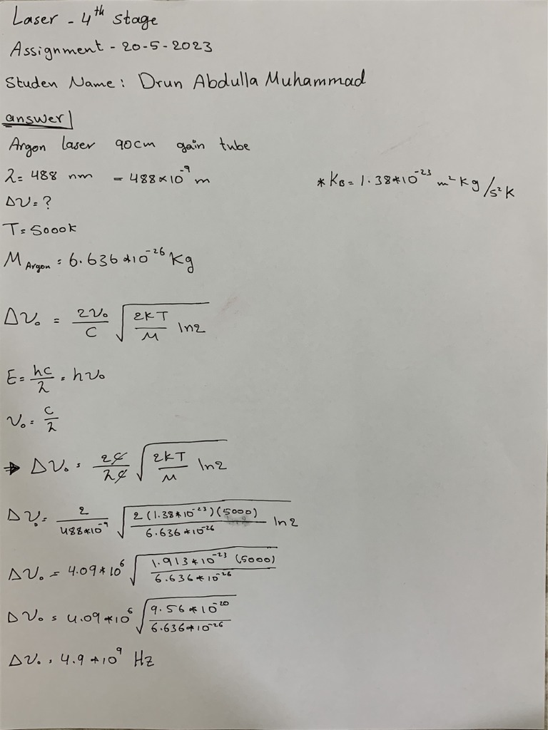 Laser Assignment Pdf